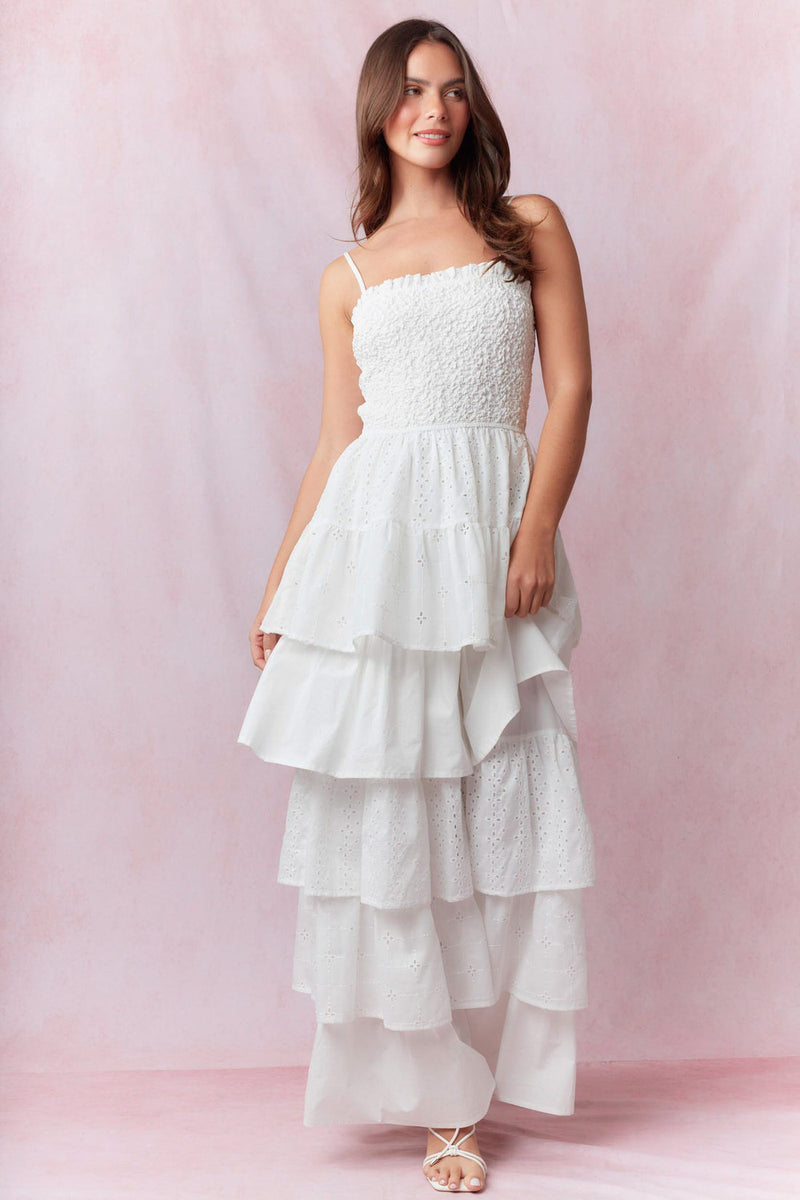 Dixie Maxi Dress, White – Posh & P Boutique